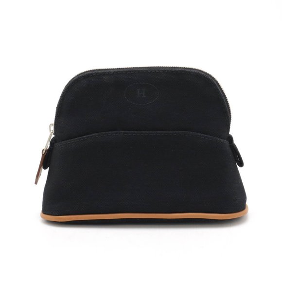 Hermes | Bags | Hermes Hermes Bolide Pouch Mini Canvas Leather Black ...